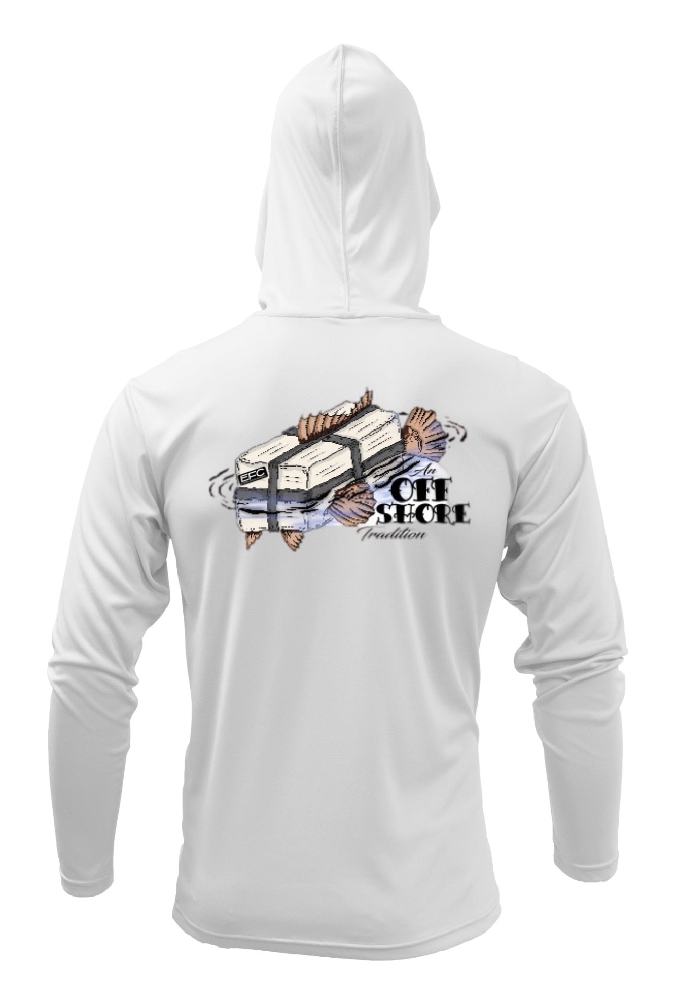 Square Grouper Hooded Performance Shirt _ White – Everglades Fishing Co